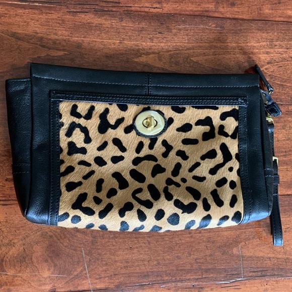 Coach | Bags | Coach Cheetah Leopard Print Leather Clutch Bag | Poshmark